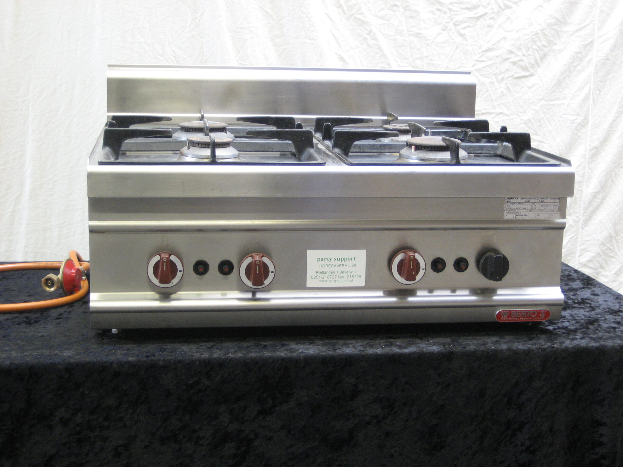 Kooktoestel 4 pits - huren bij Party Support in Beverwijk.